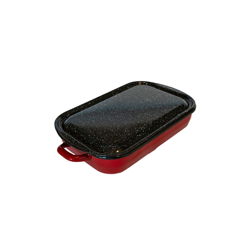 Enamelware Baking Dish Lid To Fit 40cm Black Speckle DCI International Enamelware Baking Dish Lid To Fit 40cm Black Speckle DCI International