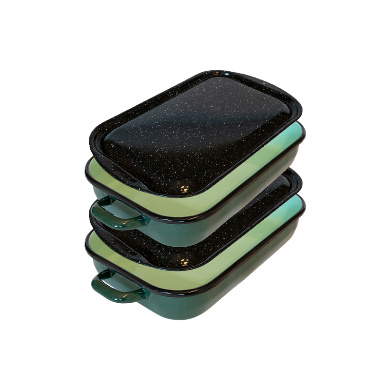 Enamelware Baking Dish Lid To Fit 36cm Black Speckle DCI International Enamelware Baking Dish Lid To Fit 36cm Black Speckle DCI International